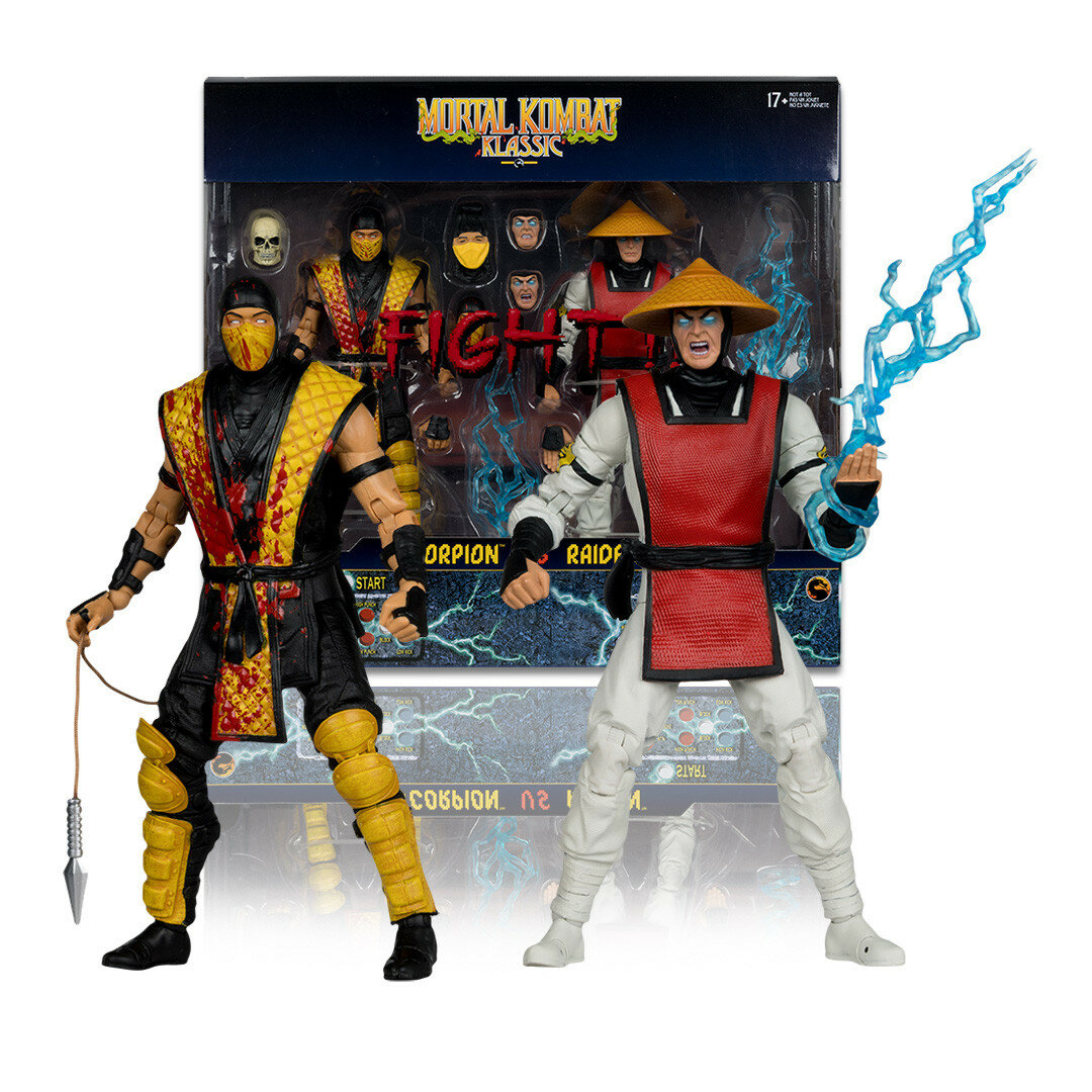 Эксклюзивная детализированная фигурка Скорпион против Рейдена из Mortal Kombat Klassic от McFarlane Toys