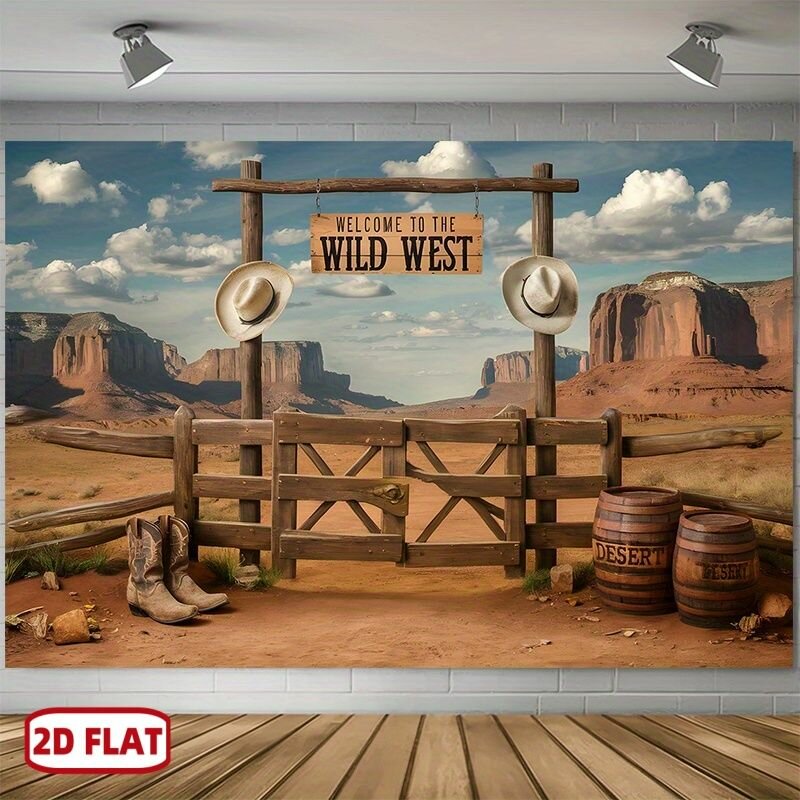 300-200 Фоновые баннеры на тему дикого Запада с изображением ковбойских шляп подходят для баров, кафе и ресторанов.