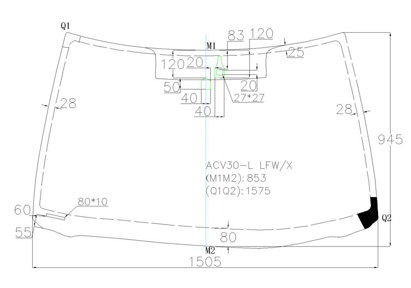 Стекло лобовое в клей TOYOTA CAMRY 01-06