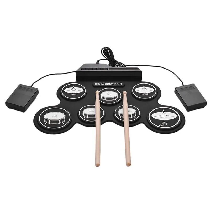 Электронный барабан-1 шт, реалистичные тембры, управление хай-хэтом, белый цвет