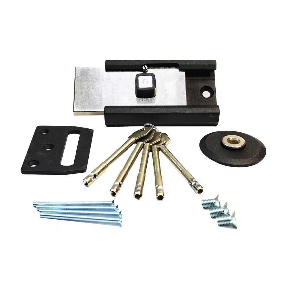 Накладной замок Барьер 2Р, сталь, 100 тыс циклов, с вертушкой, 5 ключей