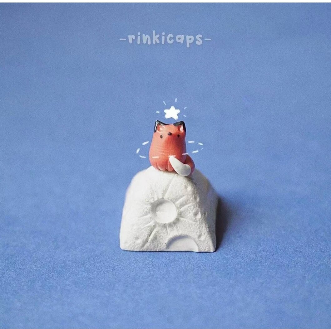 Кейкап Moon Little Fox, кейкап Little Prince, кастомный креативный кейкап, милый 3D кейкап для механической клавиатуры