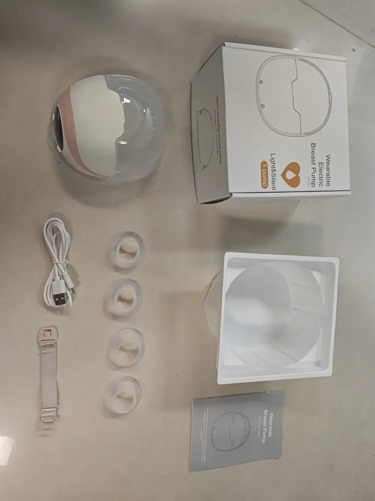 Молокоотсос hands-free с 4 размерами фланцев, 3 режима, 240 мл, 1200 мАч