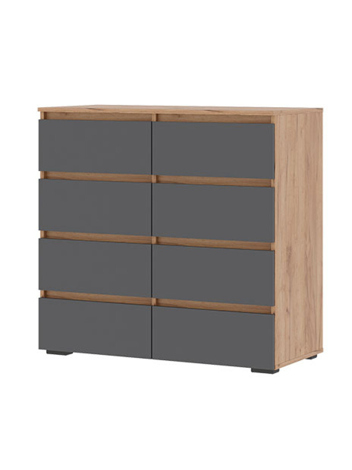 Комод "Хелен КМ 04" графит +крафт Huge Mebel. Ширина 1002 Высота 958. Комоды