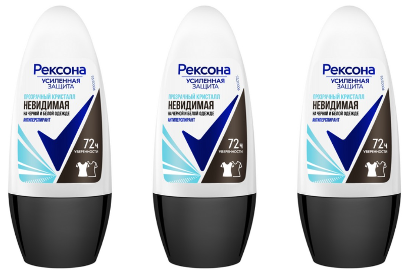 Рексона Део-шарик кристалл Чистая вода Прозрачный кристалл 50мл, 3шт.