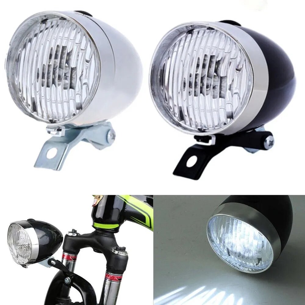 OZ-GLGS Ретро Винтаж Велосипед 3 светодиодных передних фонаря фара безопасности ночной свет