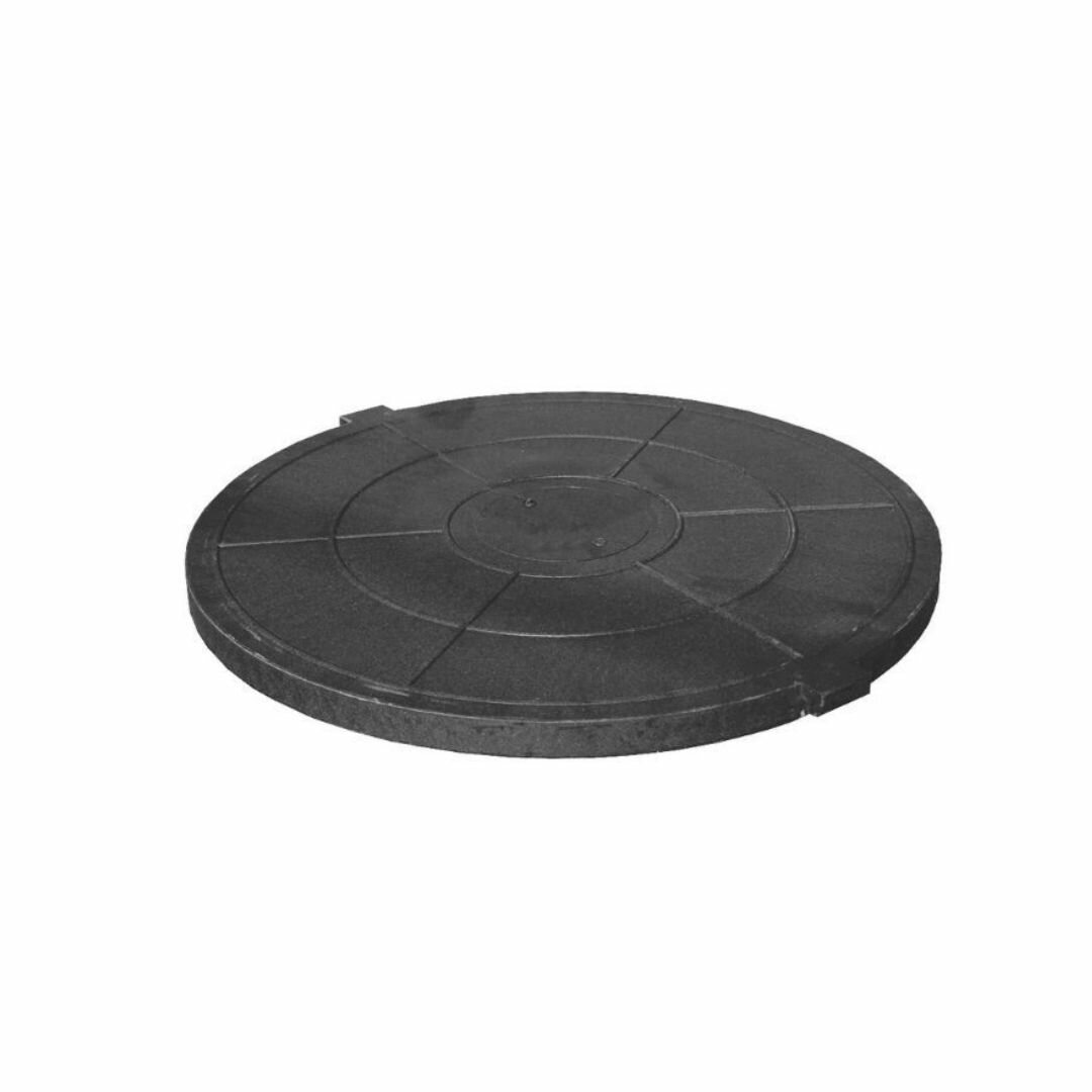 Люк канализационный полимерно-песчаный, люк садовый, 580-600 мм, до 1,5 т, черный