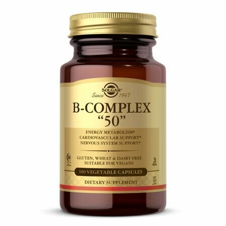 Solgar Vitmain B-Complex 50 (100 капсул) комплекс витаминов группы В