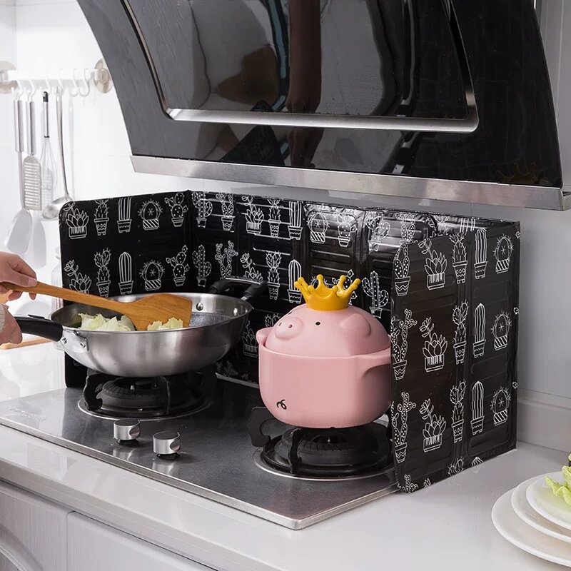 Прочная теплоустойчивая защита от брызг с рисунком кактуса, 2 шт. кухонная подставка для готовки
