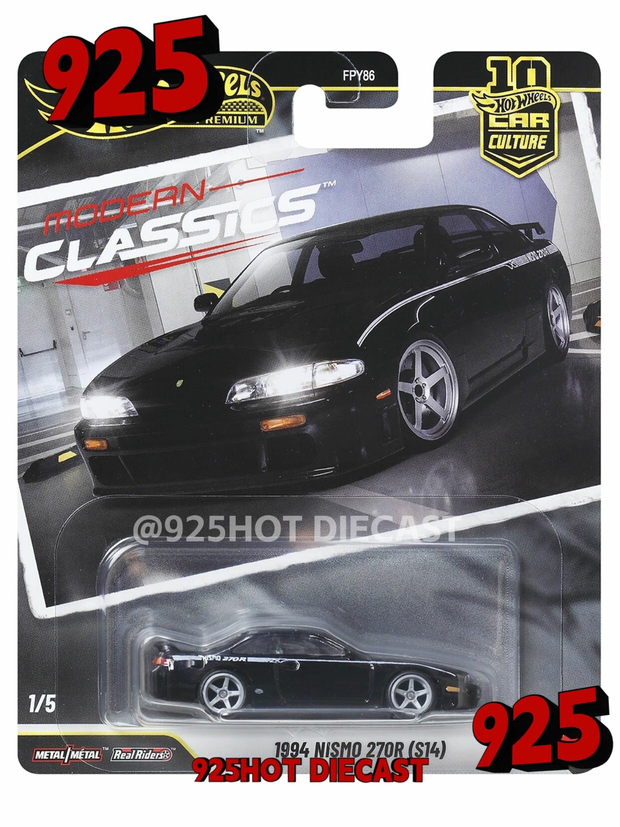 Машинка 925HOT WHEEL Car Culture Modern Classics 94 NISMO 270R (S14) FPY86 2026S коллекционная машинка спортивный автомобиль модель 1:64