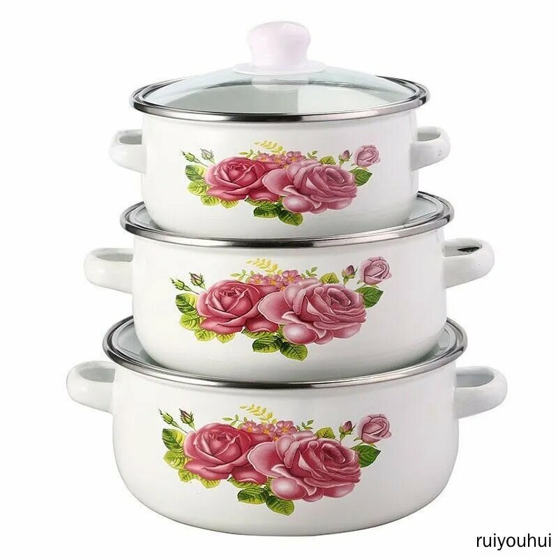 Котел пищевой, Эмаль, 1 л, 1,5 л, 2,2 л, 3 шт