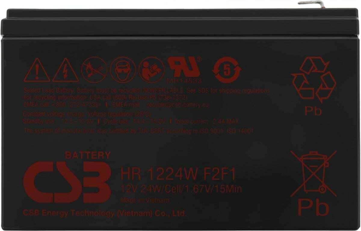 Батарея для ИБП CSB HR1224W F2 F1 12В 6Ач