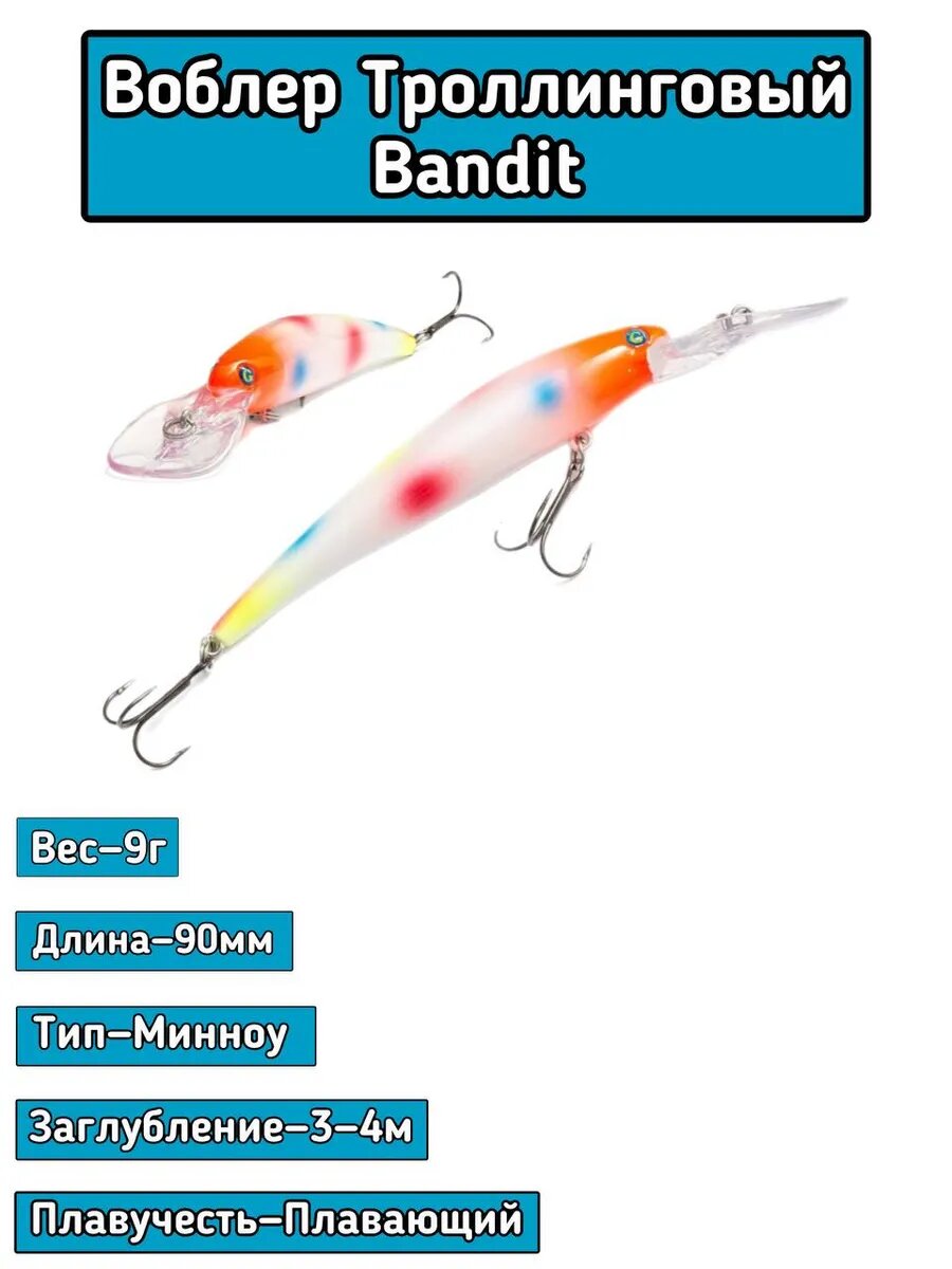 Воблер GG Bandit 9 см, 9 гр, C267, для троллинга, твичинга