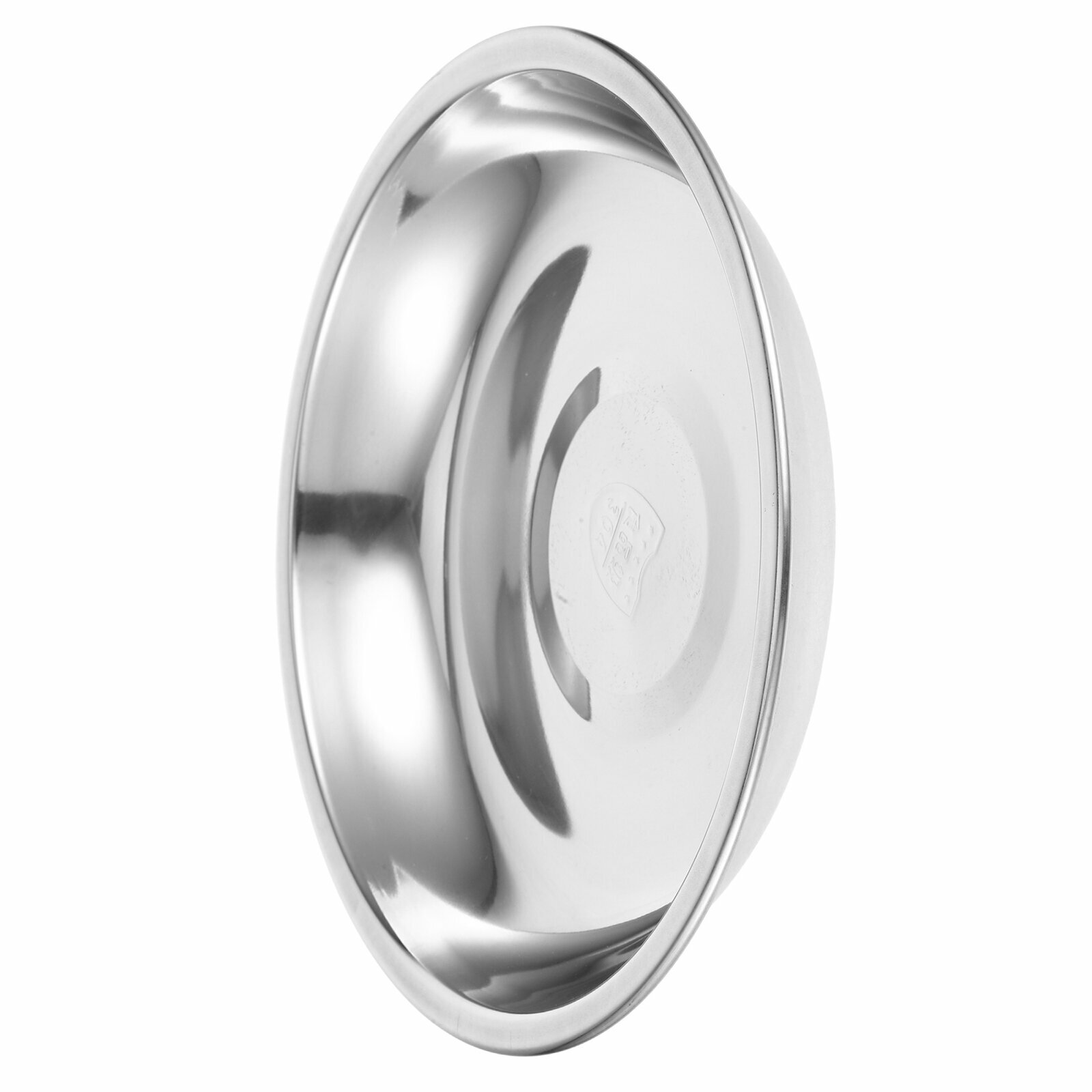 Круглая металлическая тарелка из нержавеющей стали для подачи еды дома