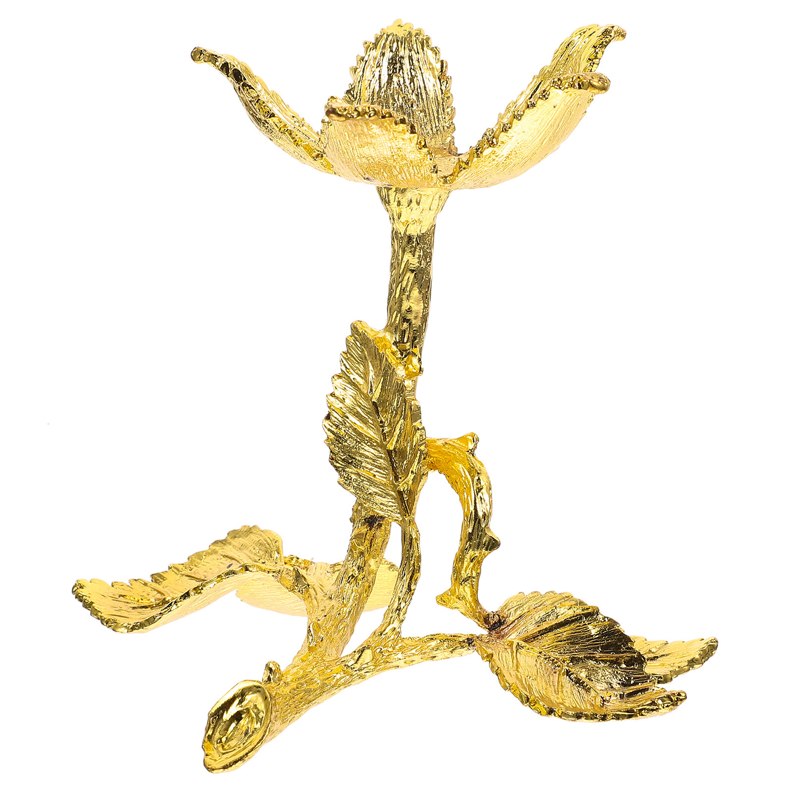 Металлическая подставка в форме розы золотистого цвета для кристаллических шаров