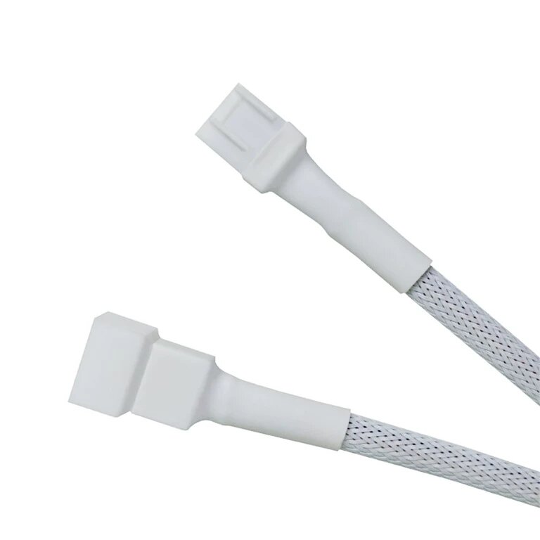 Кабель расширения вентилятора малый 4-пиновый 1-к-1 белый 60 см, аксессуар для охлаждения ПК, прочный изолированный