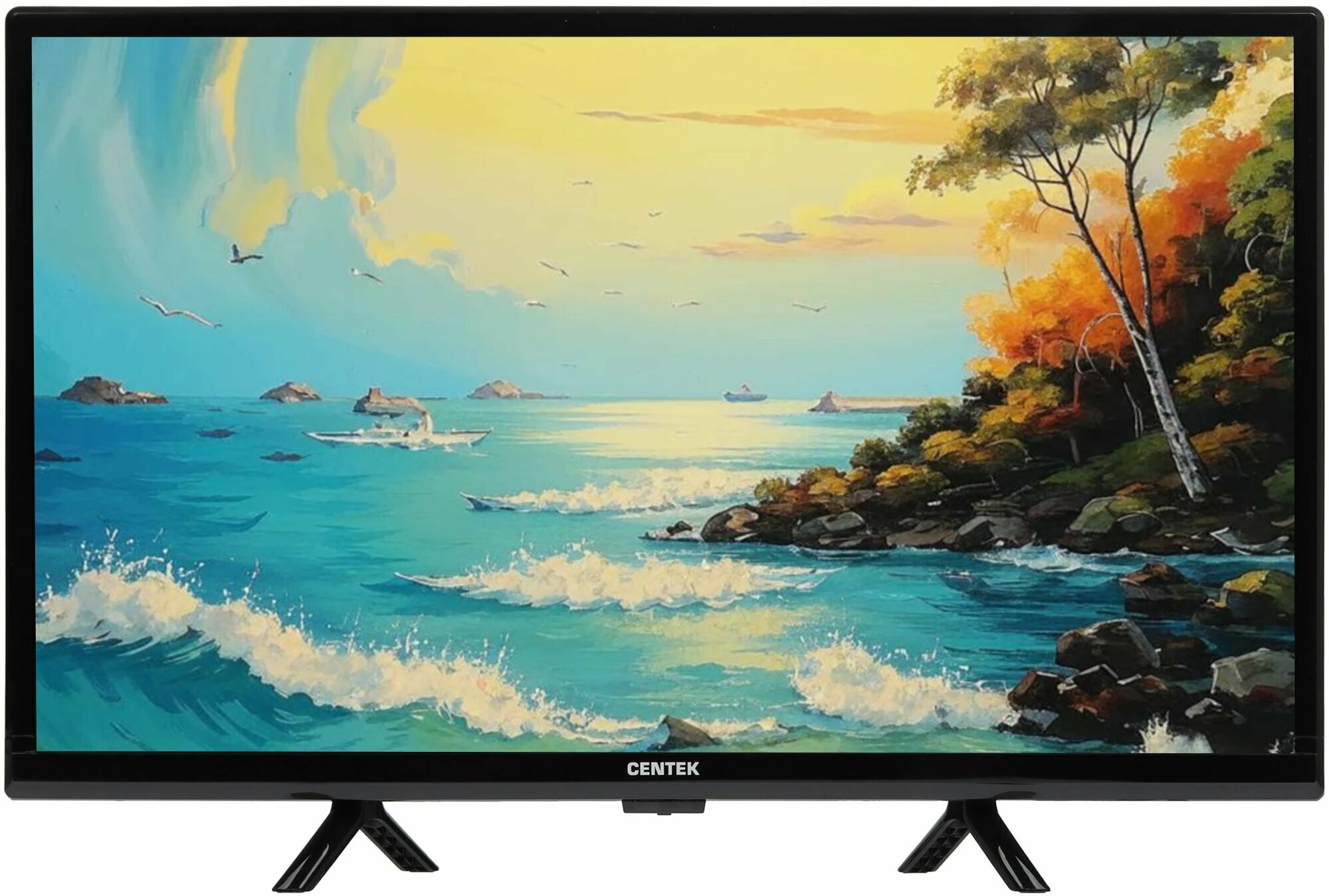 24" (61 см) Телевизор Centek CT-8724 Smart черный, Direct LED, HD, Wi-Fi, 60 Гц