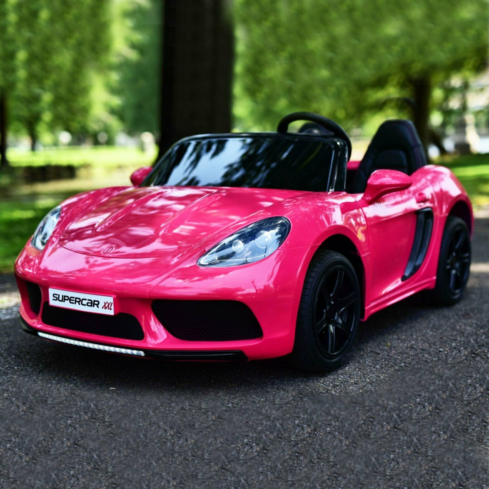 Электромобиль Porsche Cayman 180W розовый, 2 места, скорость до 15,5 км/ч