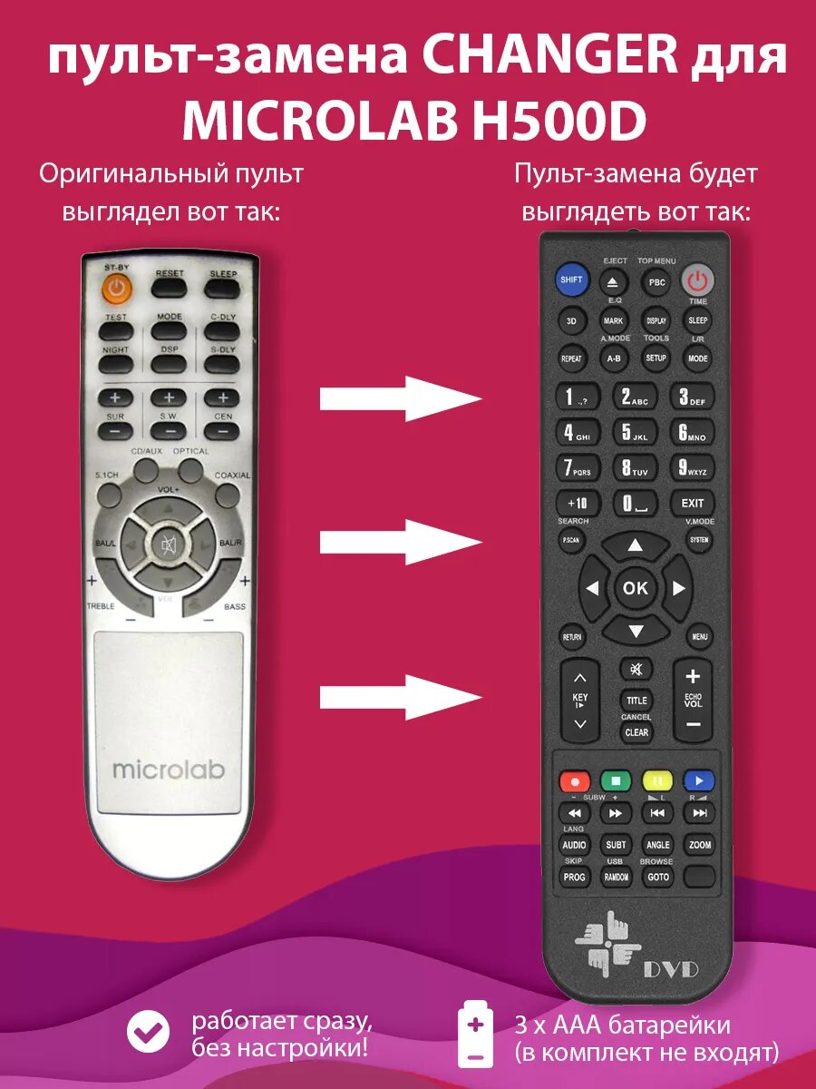 Пульт-замена для MICROLAB H500D