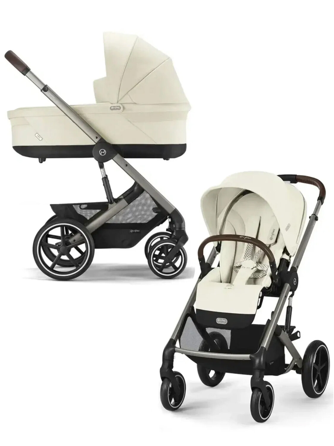 Коляска 2 в 1 Cybex Balios S Lux TPE Seashell Beige с дождевиком 524002451