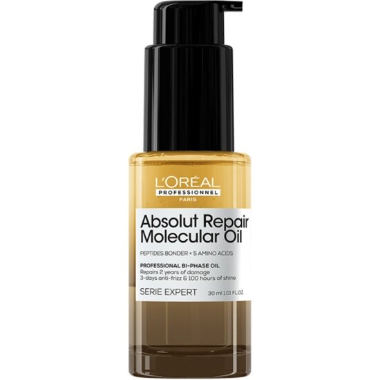 Масло двухфазное для восстановления волос L`oreal Professionnel Absolut Repair Molecular, 30 мл (мини)