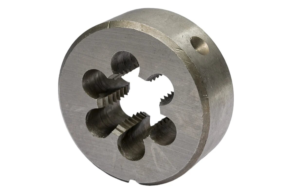 Плашка ООО "ТМТ групп" М22х2.5 9ХС с зонами отвода стружки и легирующими компонентами хрома, углерода и кремния