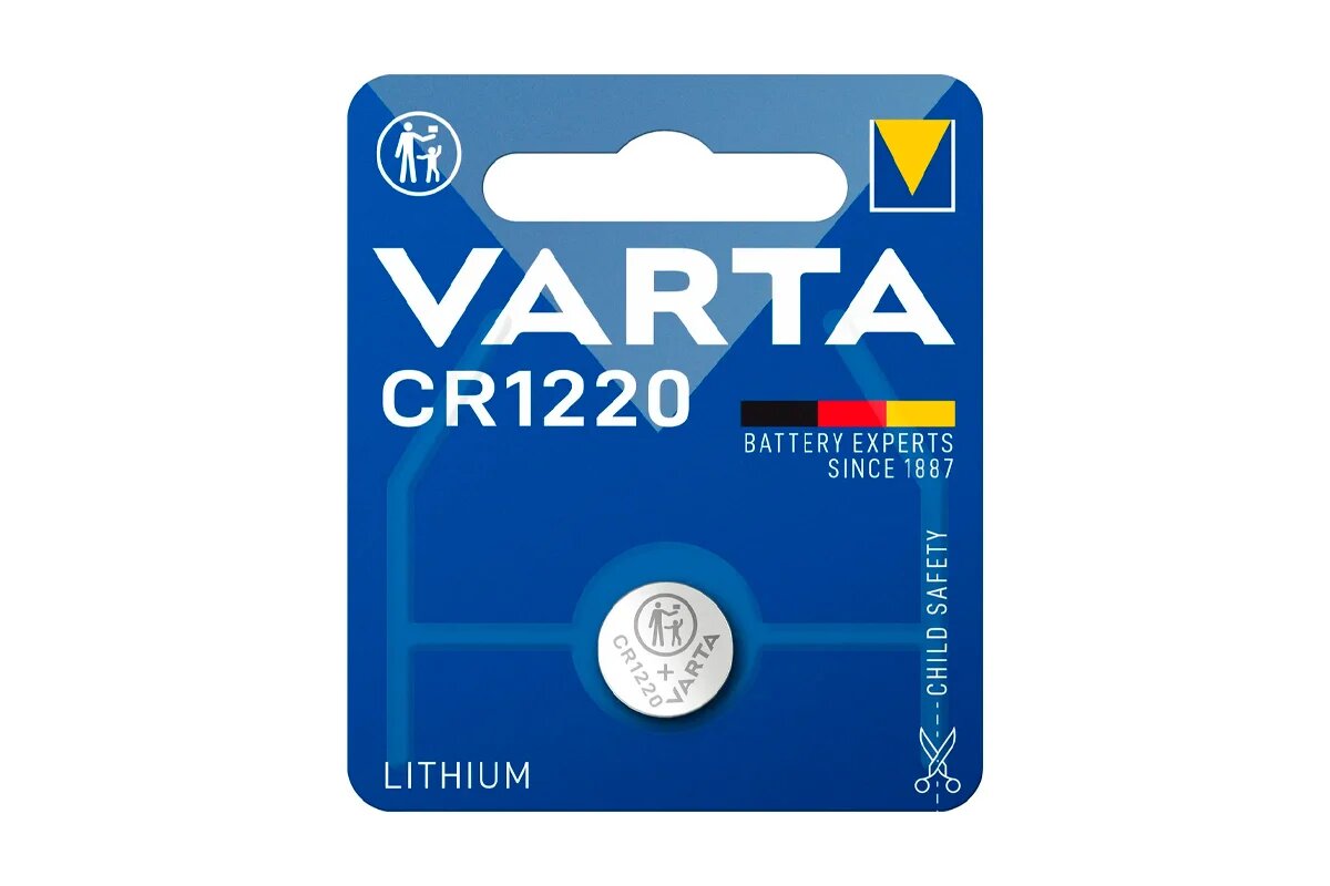 Батарейка Varta CR1220 3 В литиевый элемент питания таблетка для мелкой электроники, калькуляторов и пультов управления