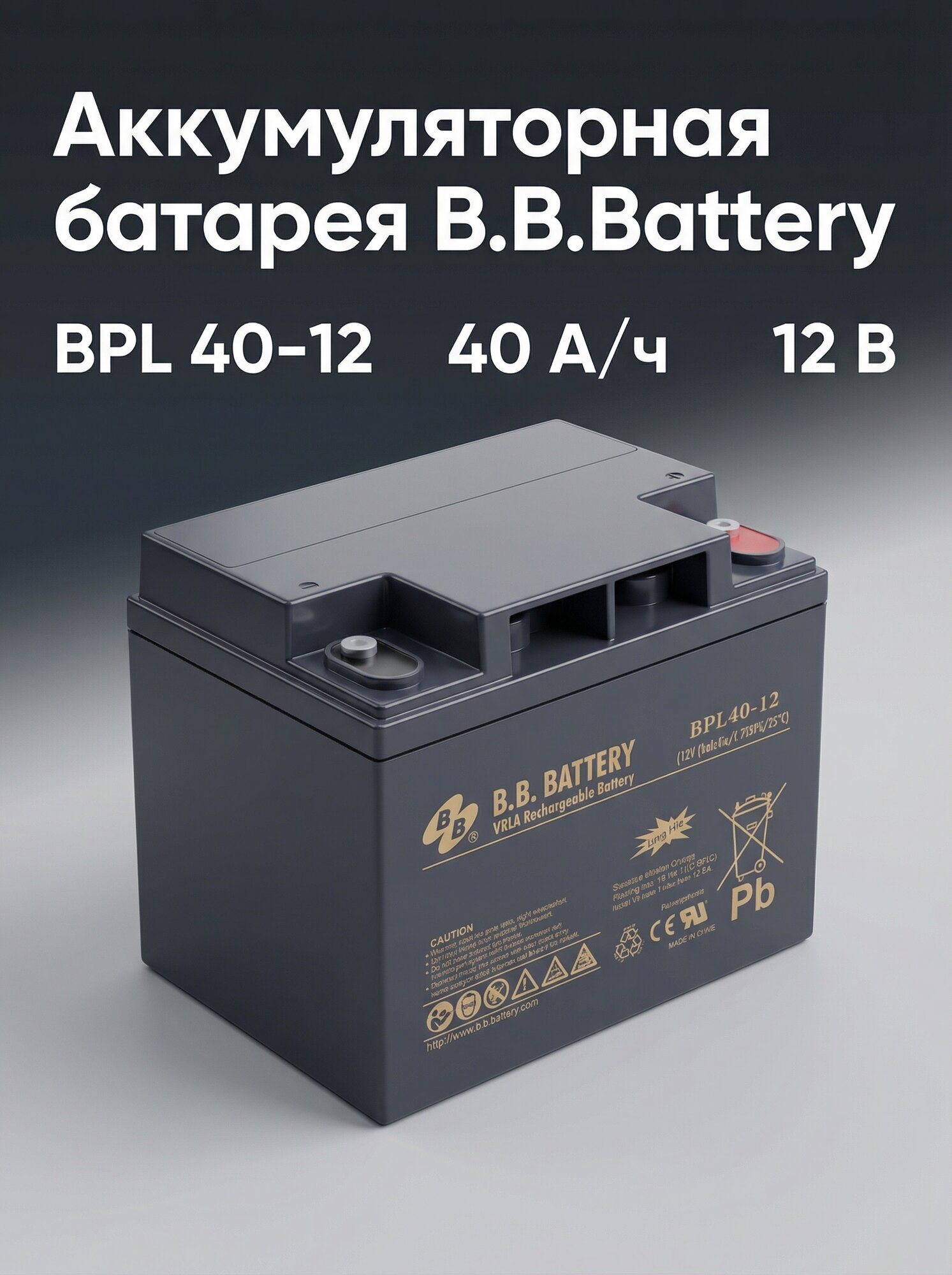 Аккумуляторная батарея AGM B.B.Battery BPL 40-12 40 А/ч 12 В