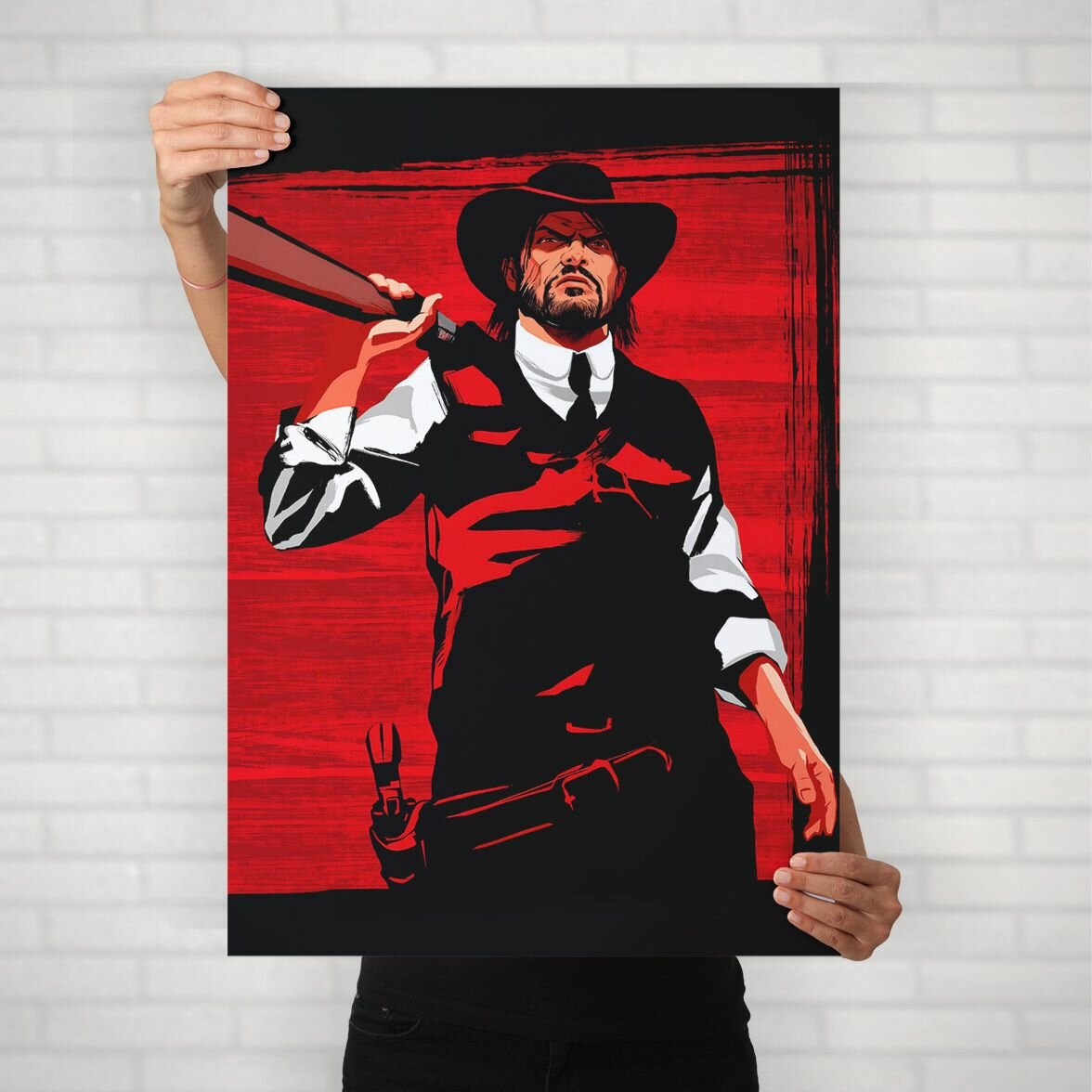 Плакат на стену для интерьера Red Dead Redemption 2 (Джон Марстон 6) - Постер по игре формата А1 (60x84 см)