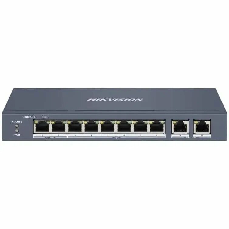 DS-3E1310P-EI/M PoE коммутатор Hikvision 8 Port