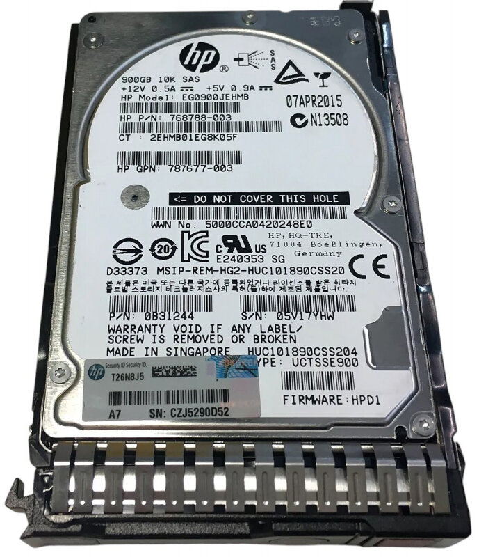 Жесткий диск HP 900Gb 10000 SAS 2.5" HDD 787677-003
