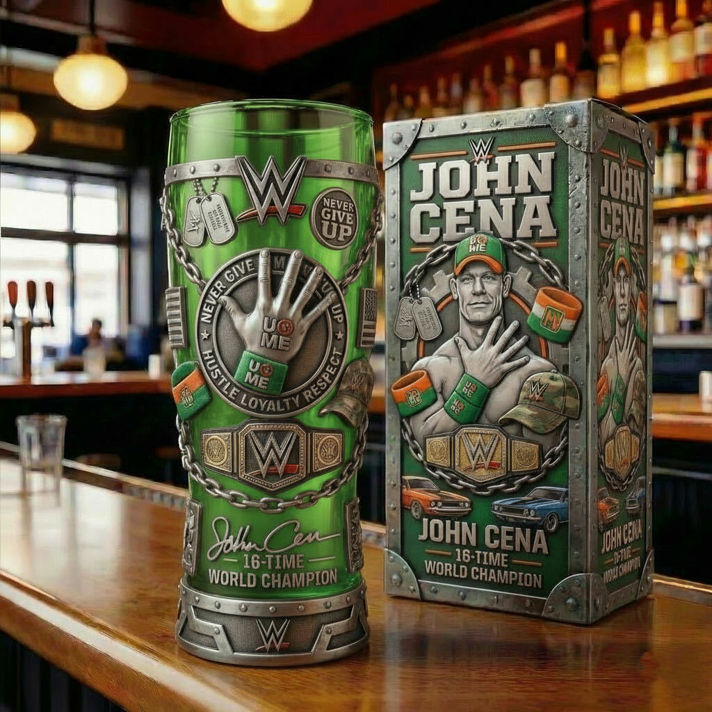 WWE Пивная кружка рестлера, John Cena, Пинтовый стаканчик, Цветное стекло