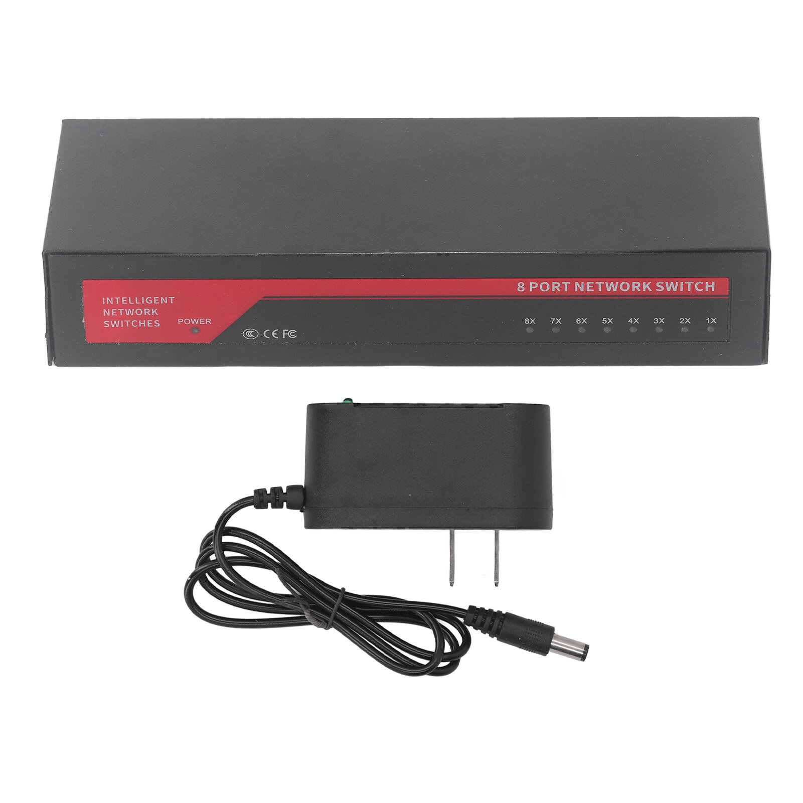 8-портовый гигабитный коммутатор PoE, прочный металлический безвентиляторный Plug and Play, настенный Ethernet-сплиттер для домашнего офиса, 110 В 220 В, вилка стандарта США