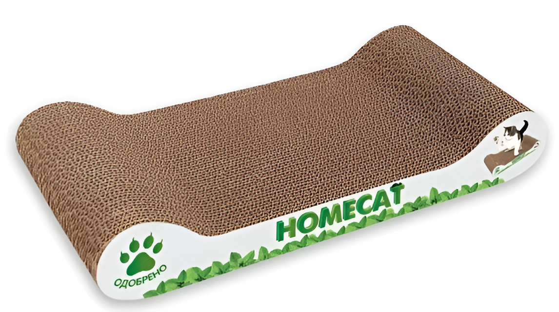 Когтеточка HomeCat "Мятная Волна" 48х25х8 см, для кошек, эко-картон