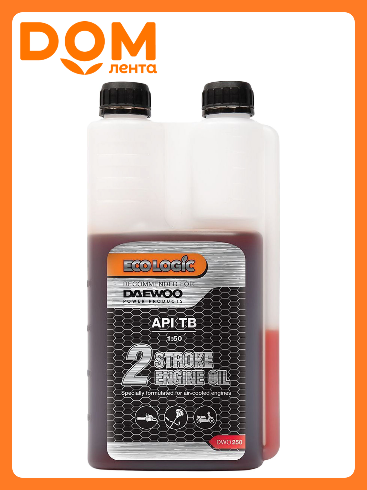 Моторное масло 2Т DAEWOO DWO 250 SAE 50 минеральное 1 л