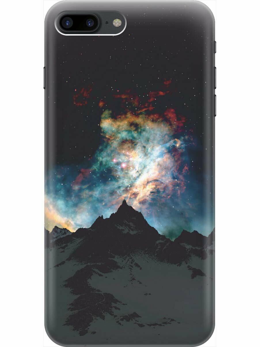 Силиконовый чехол на Apple iPhone 8 Plus / 7 Plus / Эпл Айфон 7 Плюс / 8 Плюс с рисунком "Горы и звезды"
