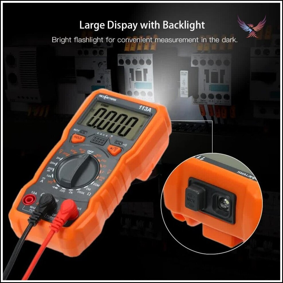 Мультиметр RichMeters RM113D с термопарой и подсветкой, CAT II, IP20
