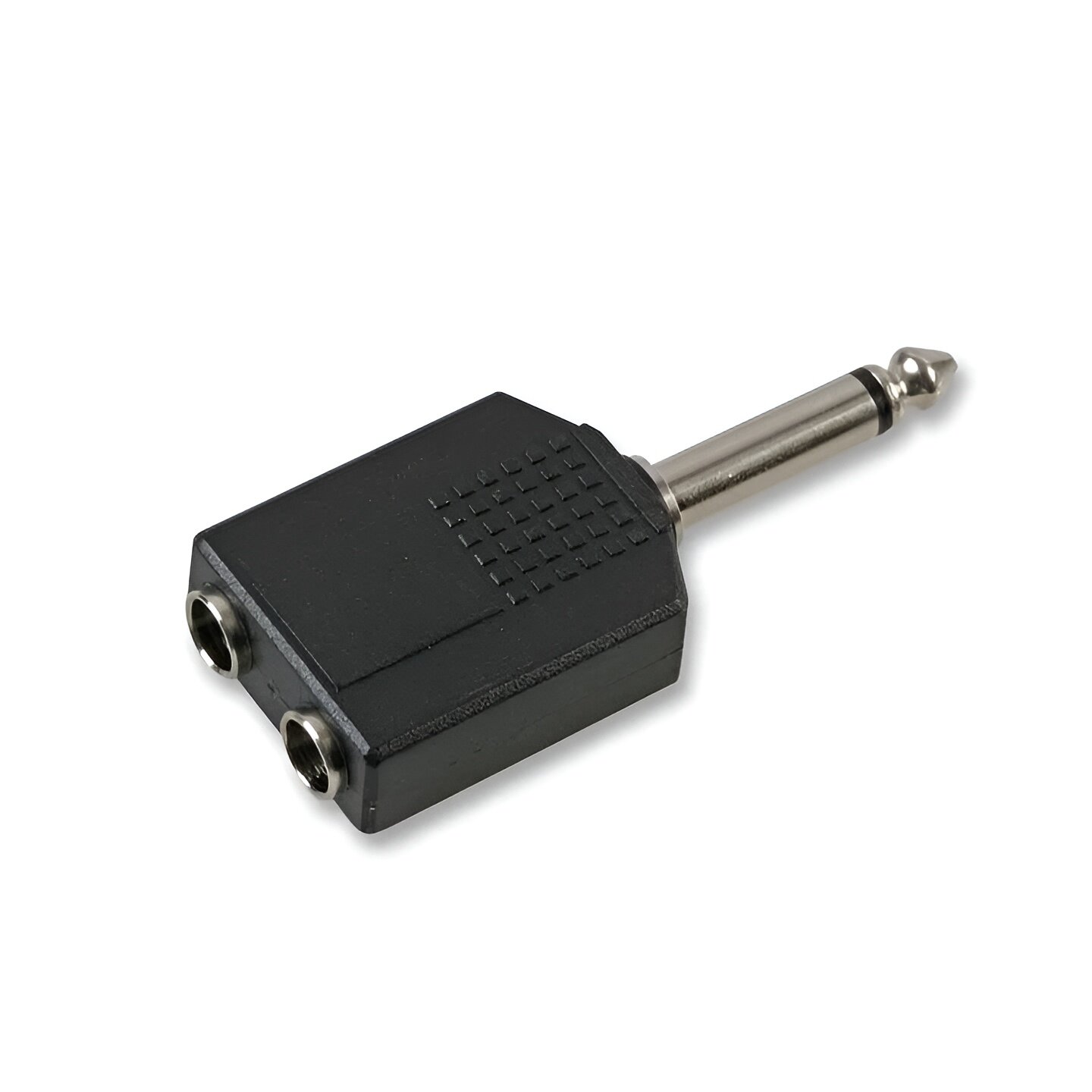 Переходник аудио Jack 6.3 "папа" моно - 2 x Jack 6.3 "мама" моно, пластик