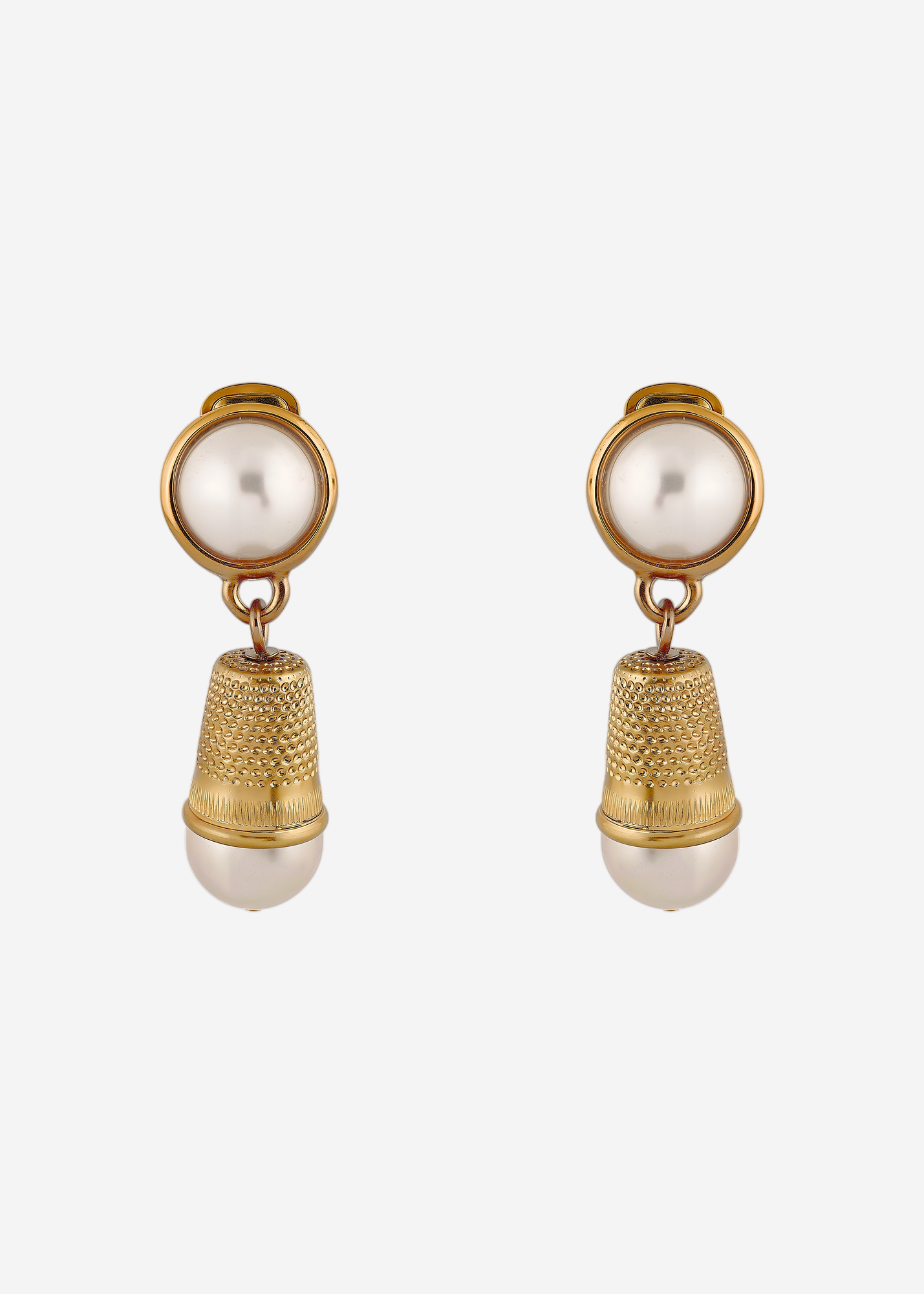 Серьги клипсы, жемчуг имитация