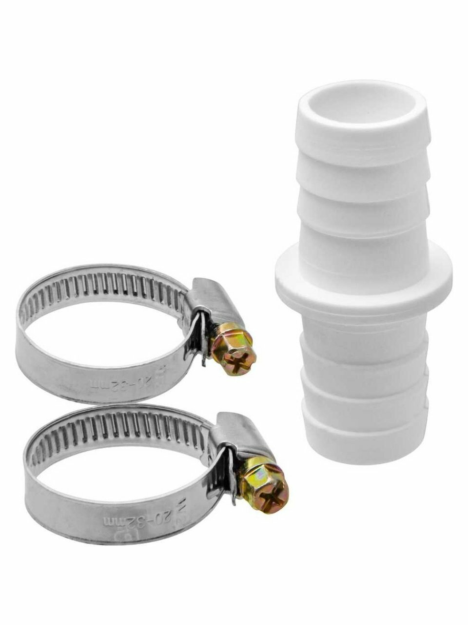 Штуцер для сливных шлангов MasterProf 22х22 мм с хомутами для стиральной машины, аксессуары для бытовой техники