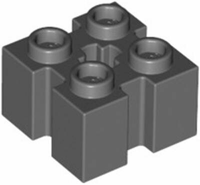 Деталь Lego 90258 Brick, Modified 2 x 2 with Grooves and Axle Hole