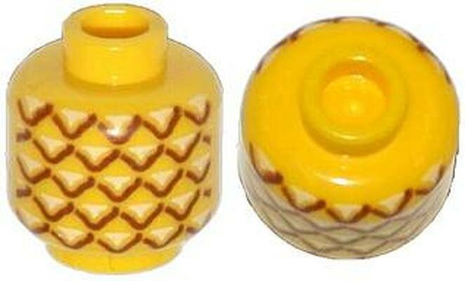 Деталь Lego 3626pb1018 Minifigure, Head without Face with Pineapple Pattern