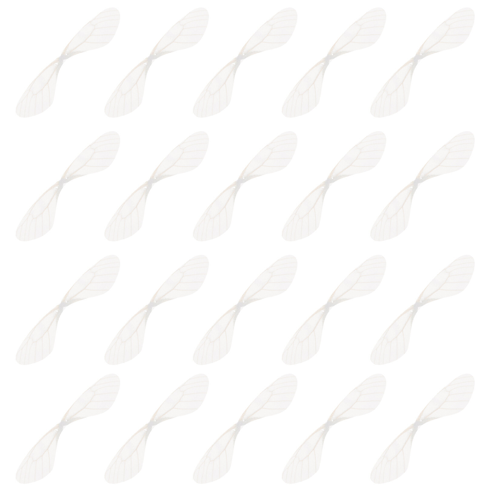 Набор для самостоятельного изготовления сережек и аксессуаров для волос из прозрачной ткани, имитирующей крылья стрекозы (#1), 20 шт./комплект, белый.