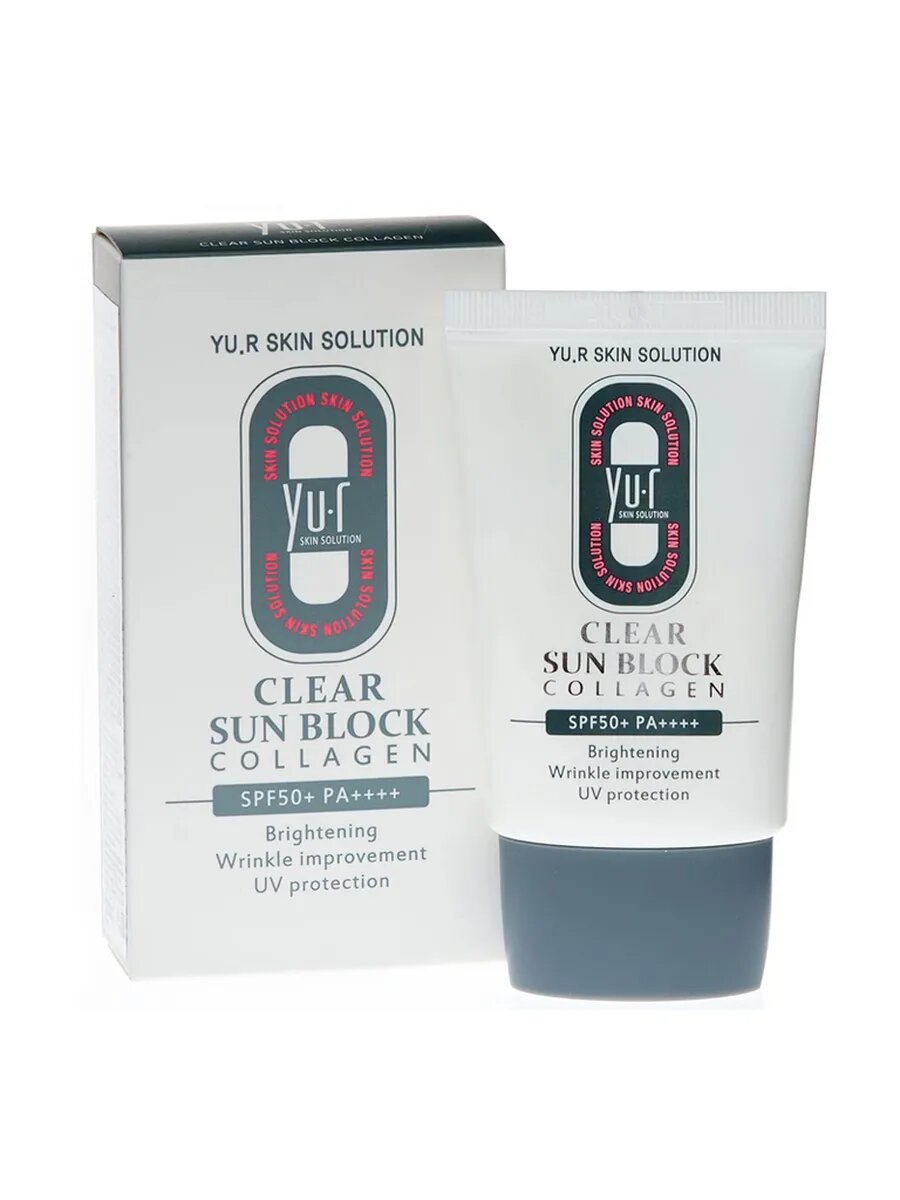 Yu.R Clear Sun Block Collagen SPF 50+ Крем Южная Корея 30 мл