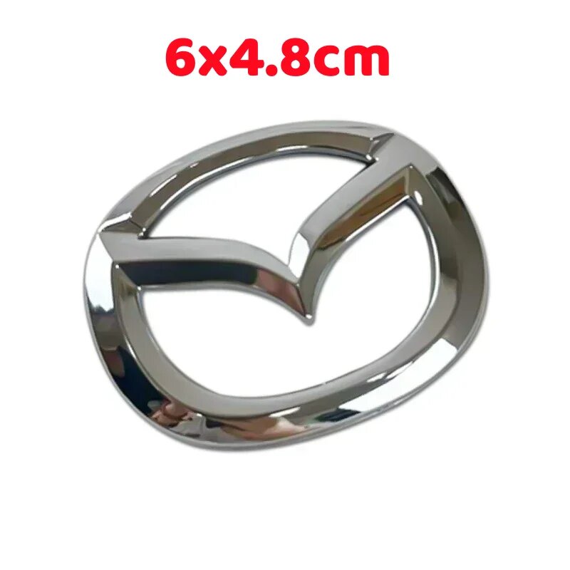Эмблема Mazda серебристая 6x4.8 см