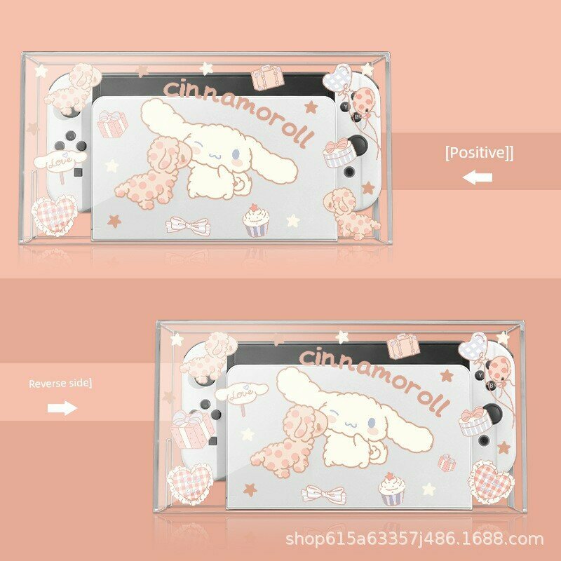 Крышка для Nintendo Switch OLED из прозрачного акрила с двусторонним рисунком, овца-собака, в комплекте с крышкой