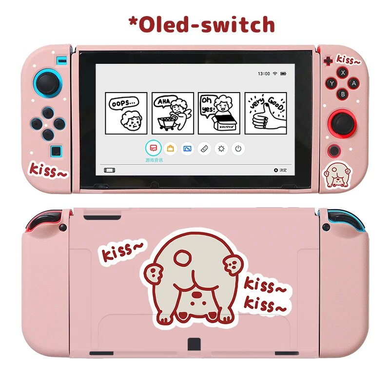 Мягкий чехол TPU с кукольным рисунком для Nintendo Switch OLED