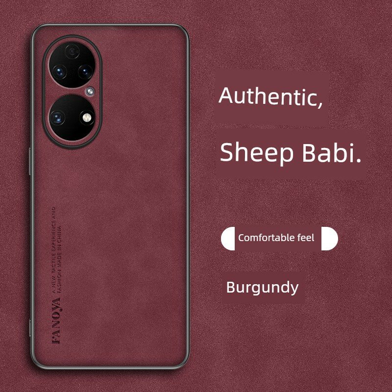 Силиконовый чехол для Huawei P50 Pro с матовой текстурой и защитным стеклом, цвет винно-красный
