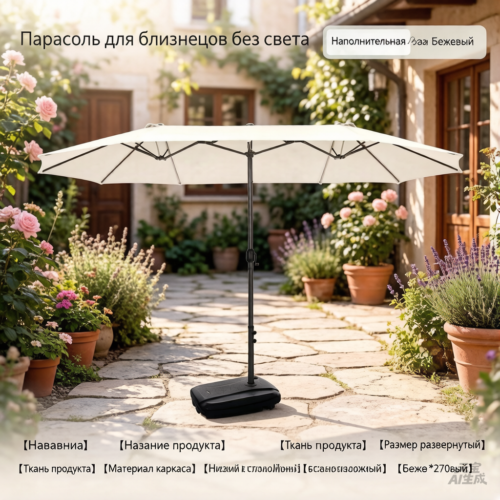 Уличный зонт, садовый зонт, большой солнцезащитный козырек, белый защита от ультрафиолета 460см*270см