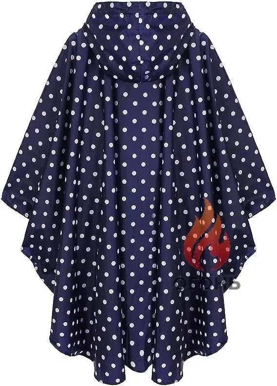 Дождевик Rain Poncho для девочек, синий в горошек, ONE SIZE, из полиэстера — фото 1